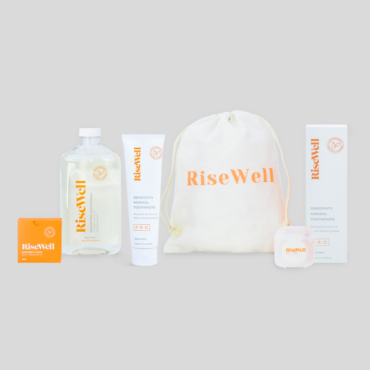 RiseWell PRO Full-Size Bundle | Natural Hydroxyapatite Oral Care Bundle