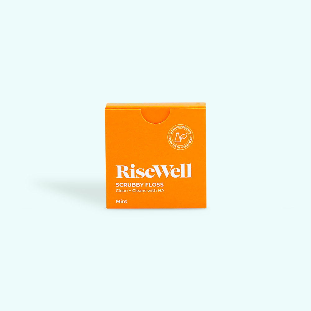 RiseWell Scrubby Floss | Natural Hydroxyapatite & Teflon-Free Floss